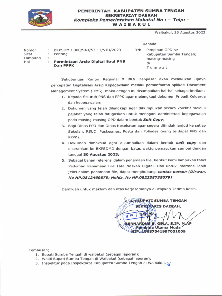 Permintaan Data Arsip Digital | PDF