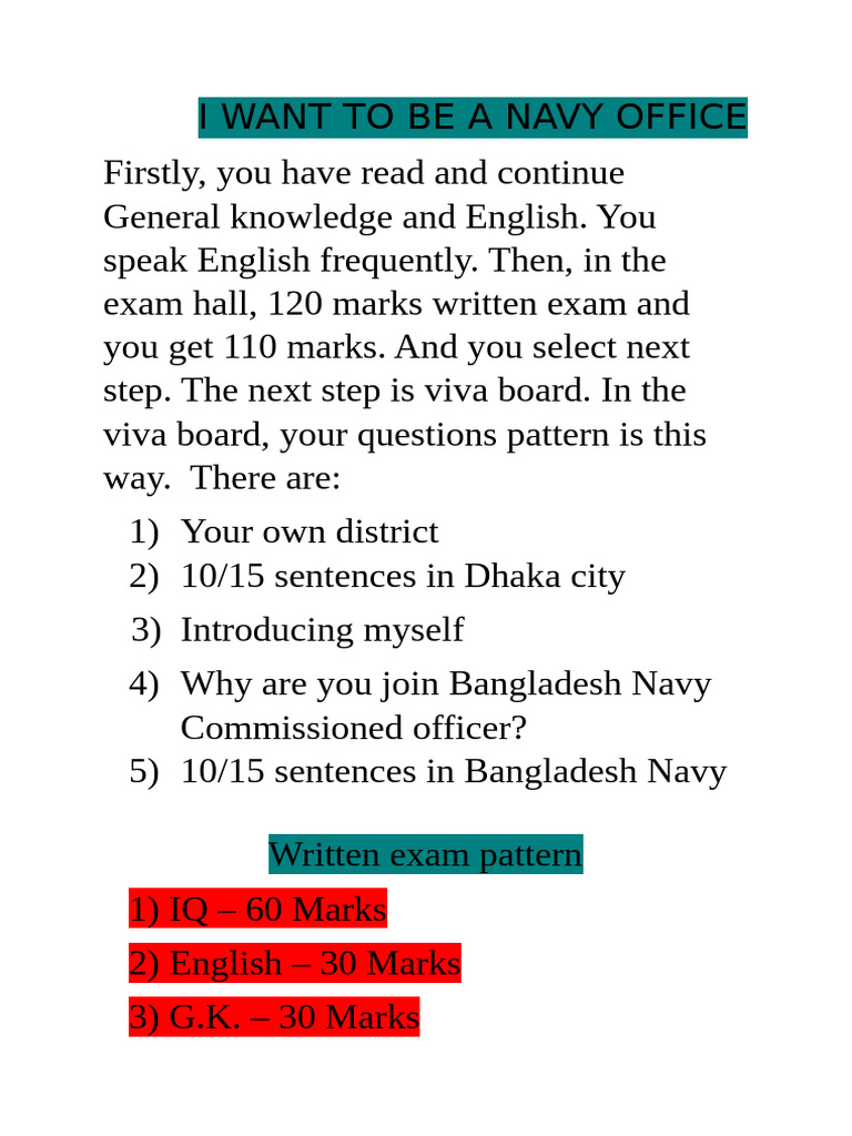 BD Navy Questions | PDF