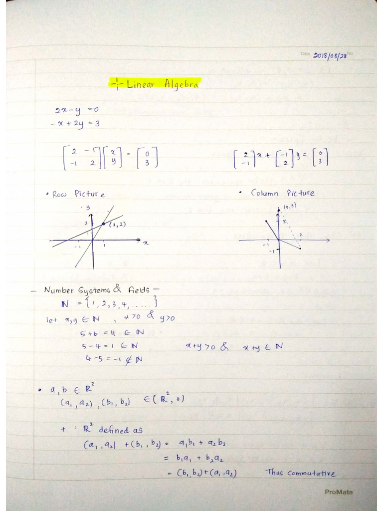 Linear Algebra Note | PDF