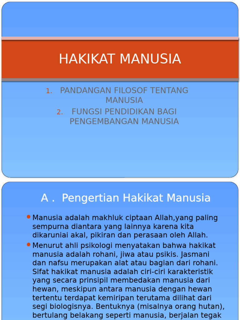 Hakikat Manusia | PDF