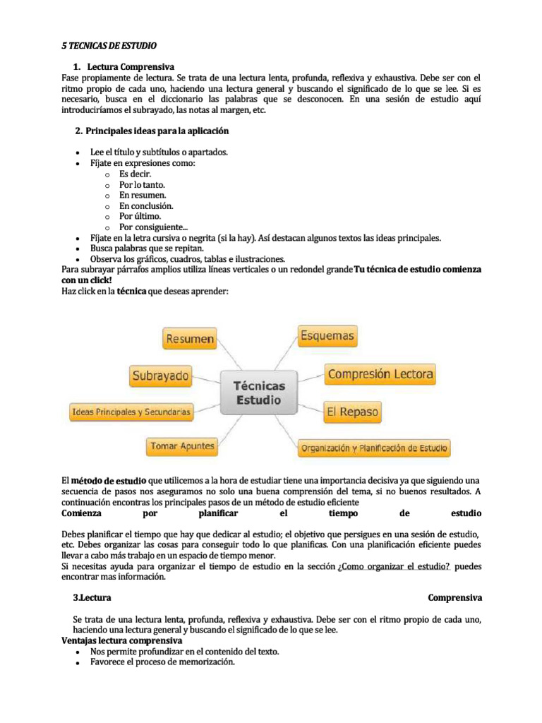 Tecnicas de Estudio | PDF