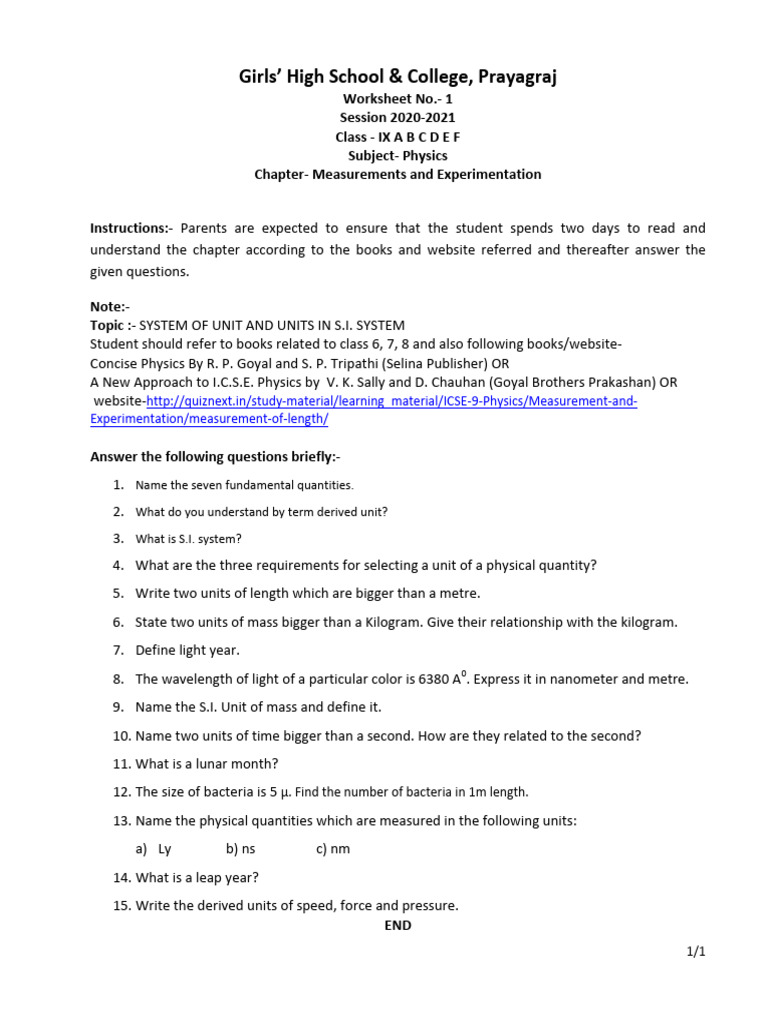 Physics Class 9 | PDF