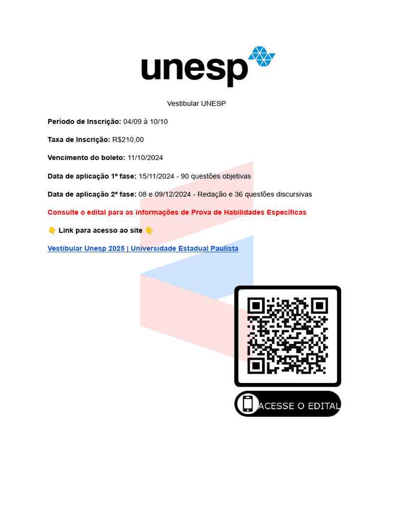 Mini EDITAL - UNESP | PDF
