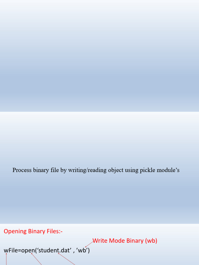4 File Handling Pickle | PDF