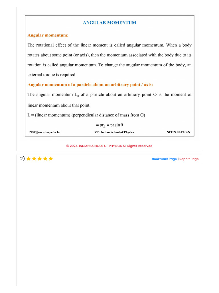 10) Angular Momentum | PDF