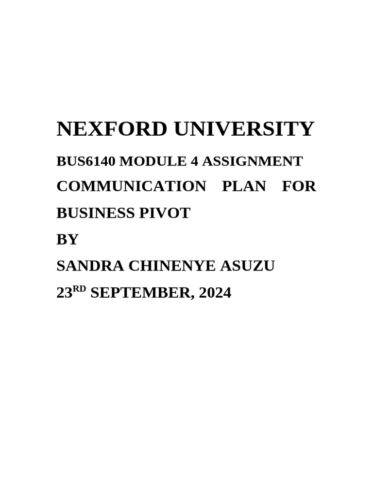 Bus6140 Module 4 Assignment | PDF | Communication | Employment