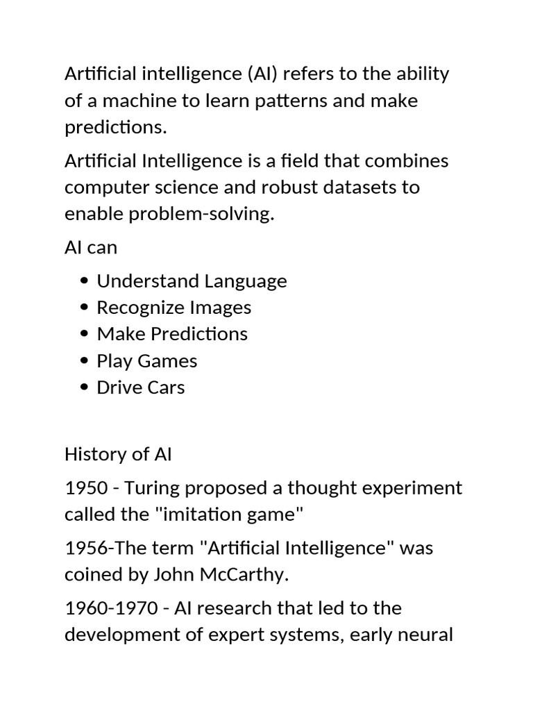 Artificial Intelligence Notes ch1 | PDF