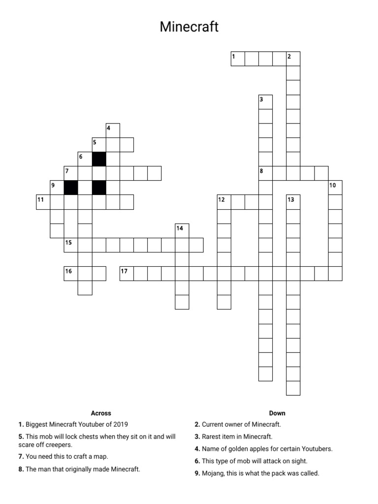 Minecraft - Crossword Labs | PDF