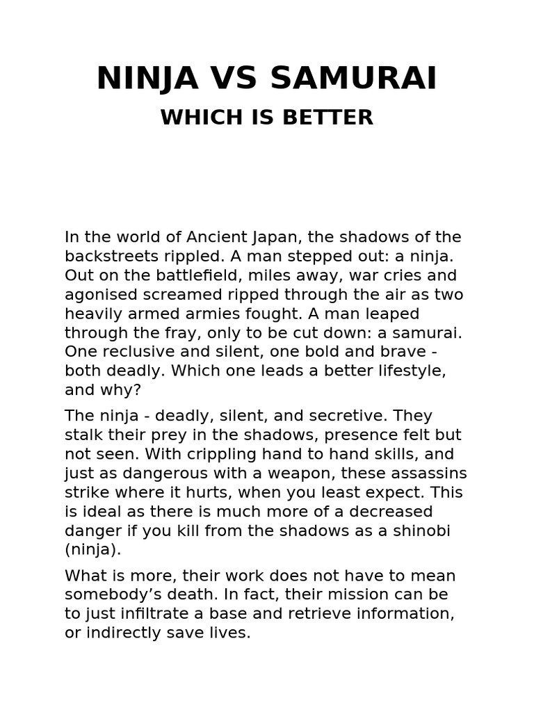 Samurai Vs Ninja | PDF