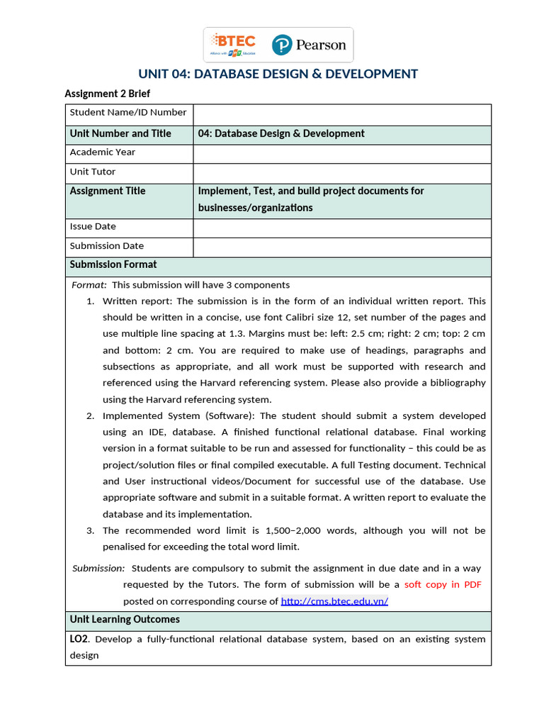 Unit 04 - Assignment 2 Brief | PDF