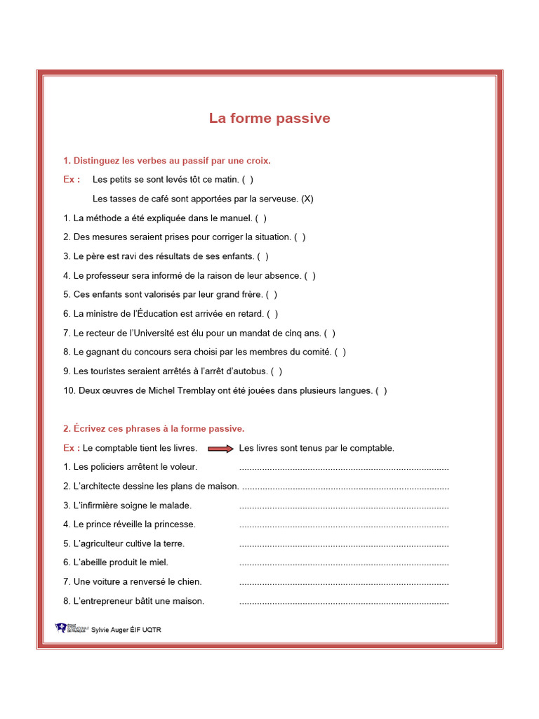 La Voix Passive. | PDF