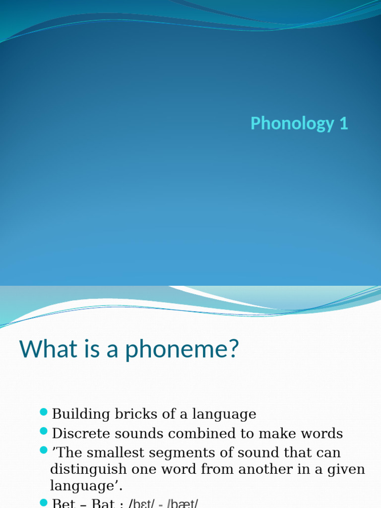 Phonology 1 | PDF