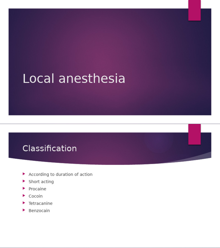 Local Anesthesia | PDF