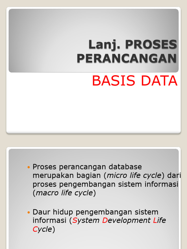 Lanj. Proses Perancangan Database (Pertemuan 5 6) - Compressed | PDF