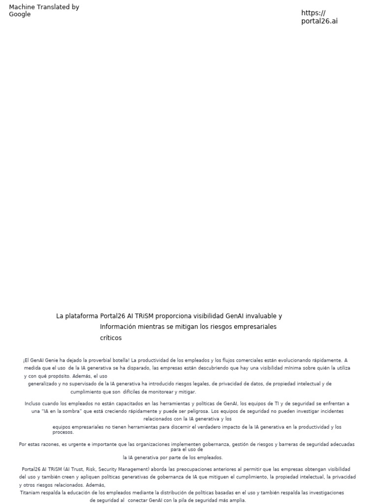 Portal26 AI TRiSM Data Sheet | PDF