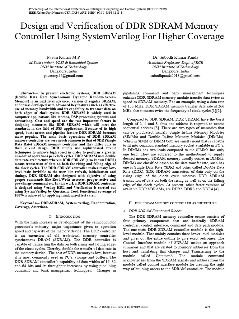 Verification of SDRAM Controller Using SystemVerilog | PDF
