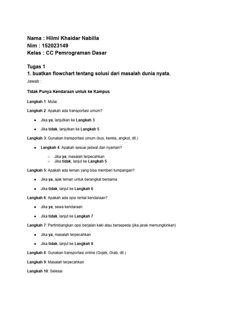 Hilmi Khaidar Nabilla - Tugas 1 | PDF