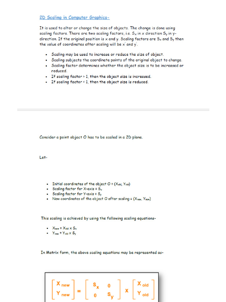 2D Transformation Scaling Shearing | PDF