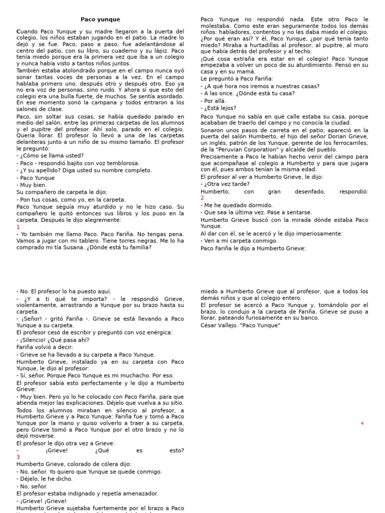 Lect.3-Paco Yunque-Ficha | PDF