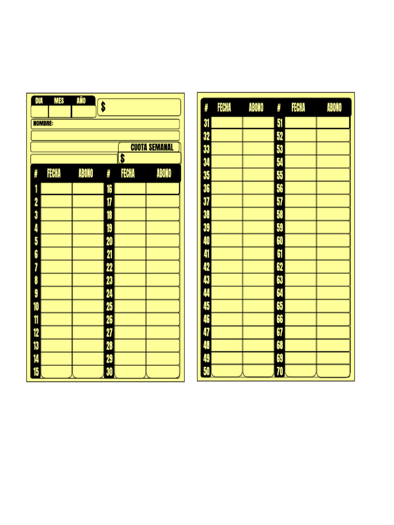 Tarjeta de Cobro | PDF