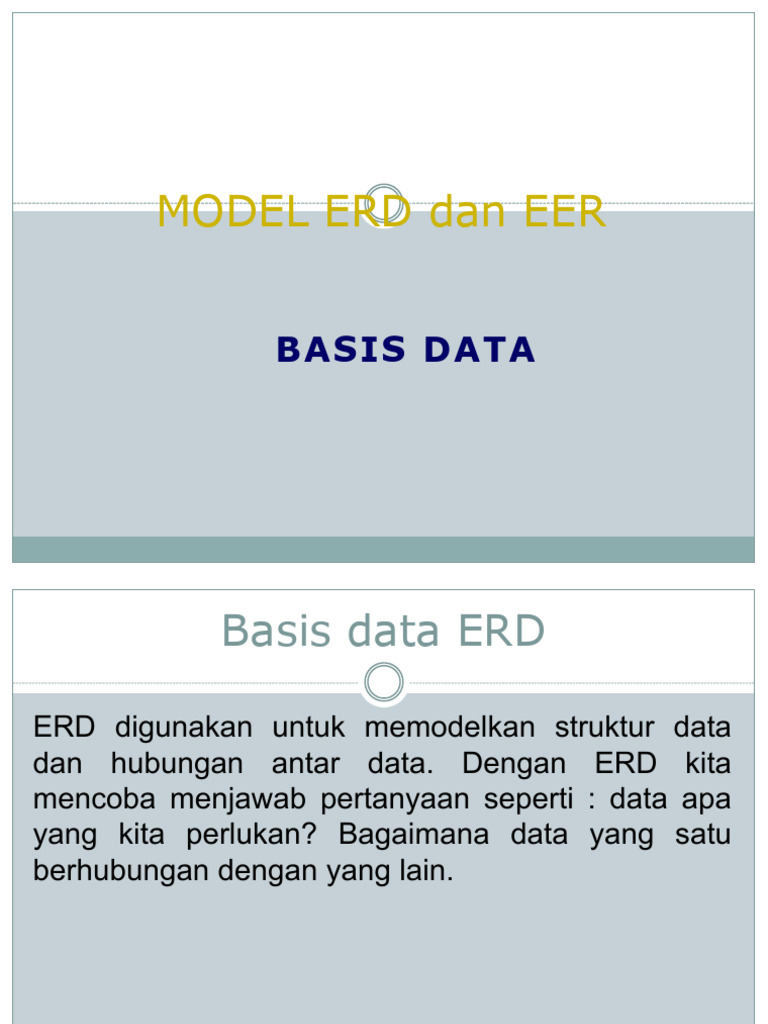 Model ERD Dan EER (Pertemuan 2 New) | PDF