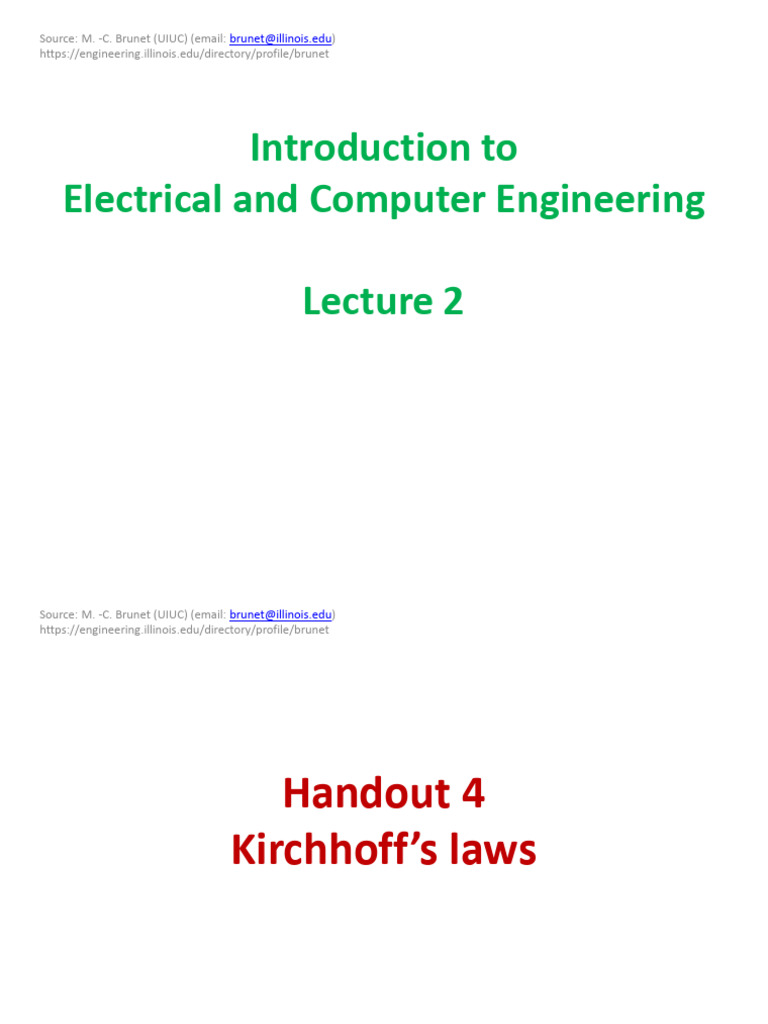 EE1029 Lecture2 Kirchhoffs Laws | PDF