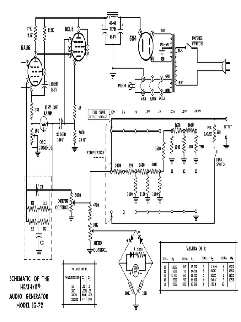 Heathkit IG-72 Audio Generator Schem | PDF