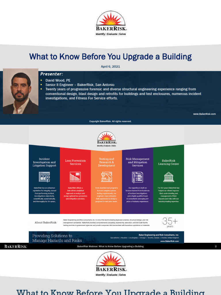 BakerRisk Webinar - What To Know Before Upgrading A Building | PDF