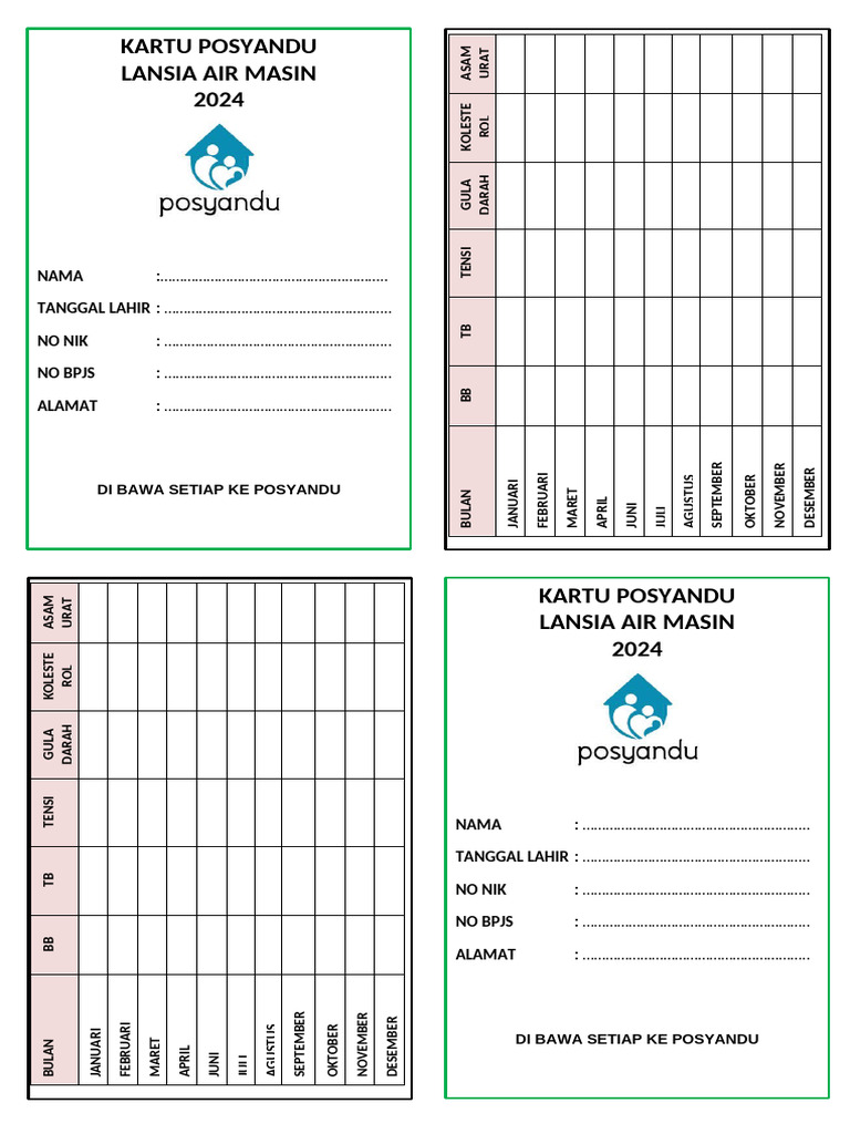 Kartu Posyandu 2 | PDF