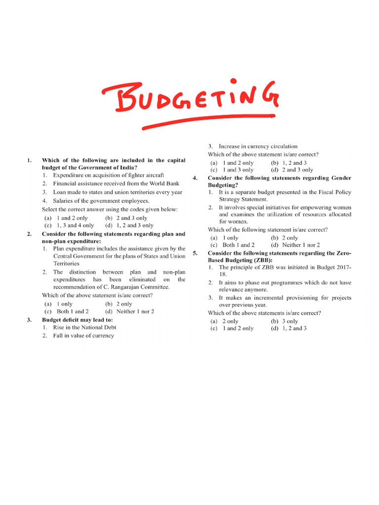 Budgeting Q & A | PDF