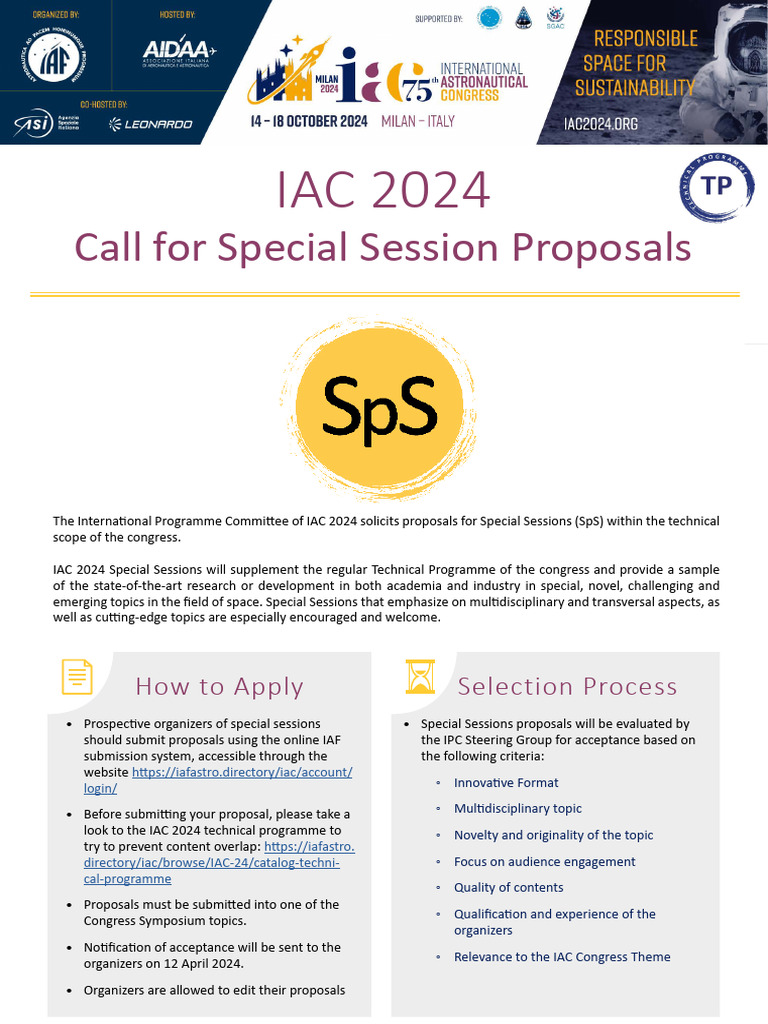 Special Sessions Flyer IAC 2024 | PDF