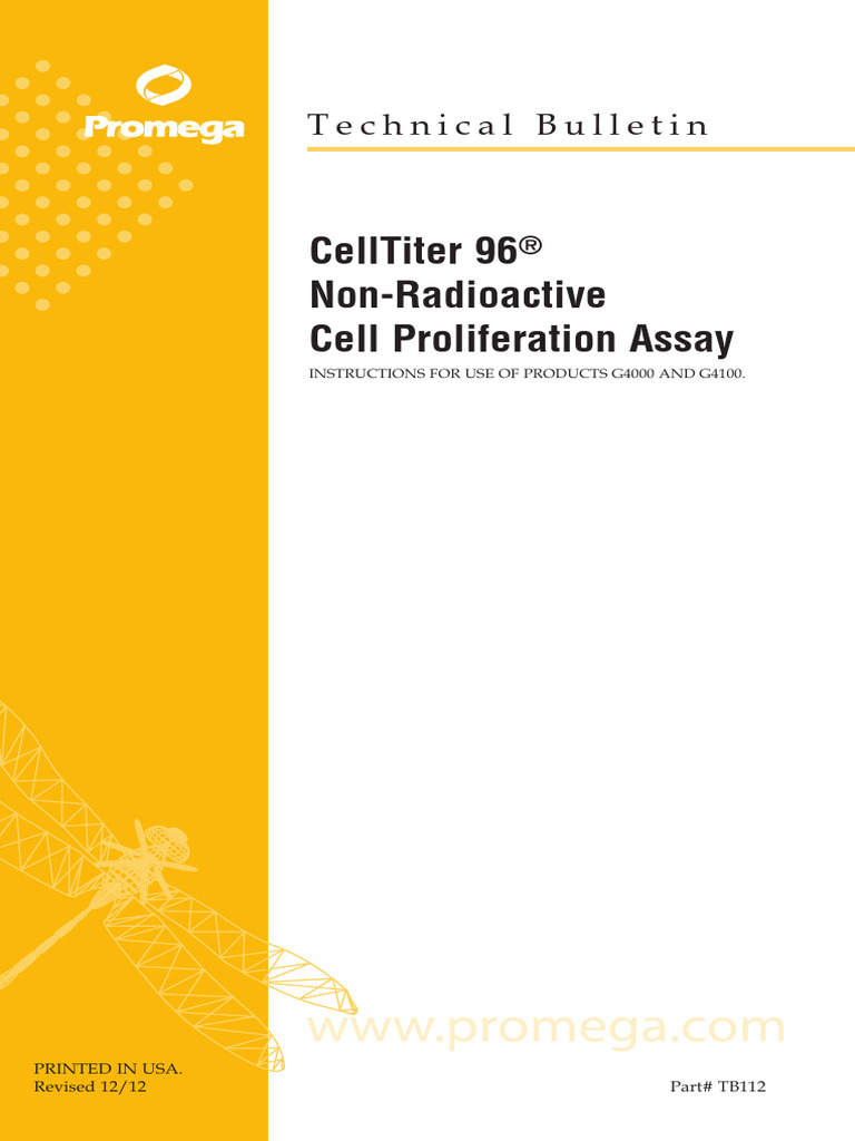 CellTiter 96 Non-Radioactive Cell Proliferation Assay TB112 | PDF