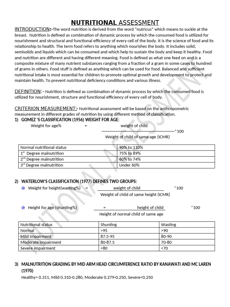 Nutritional Assessment | PDF