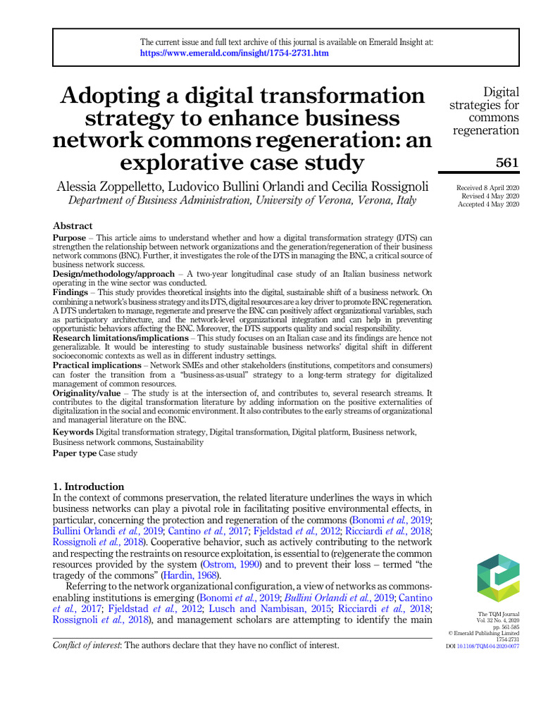 Adopting A Digital Transformation Strategy To Enhance Business Network ...