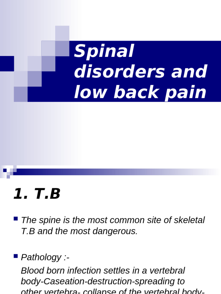 Spinal Disorders and Low Back Pain | PDF