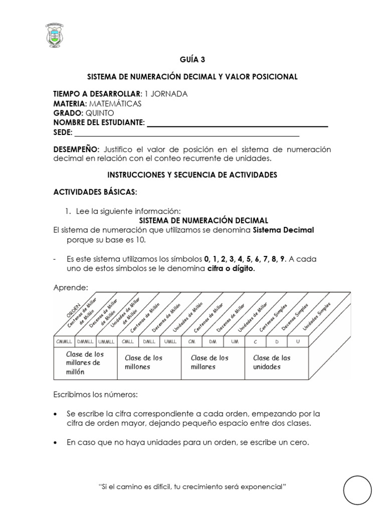Guía 3 Matematicas Grado 5-2021 | PDF