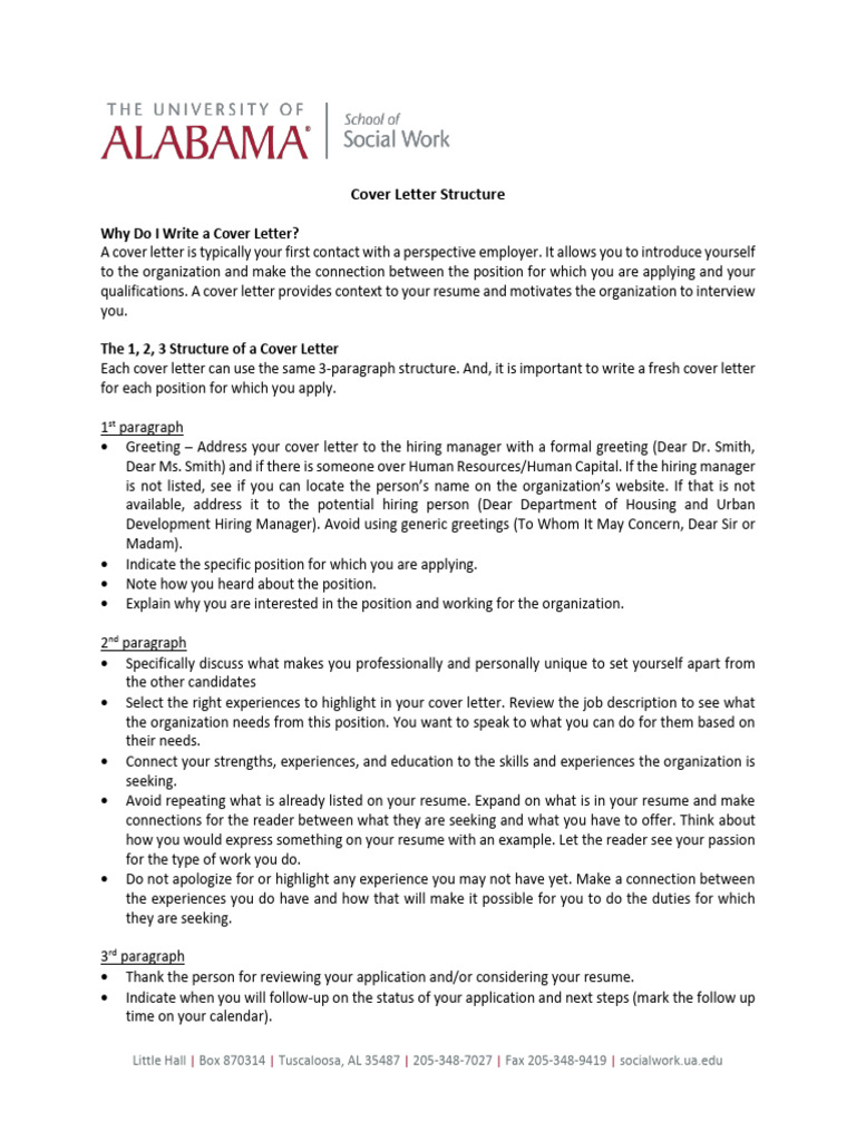 Cover Letter Structure 2021 | PDF