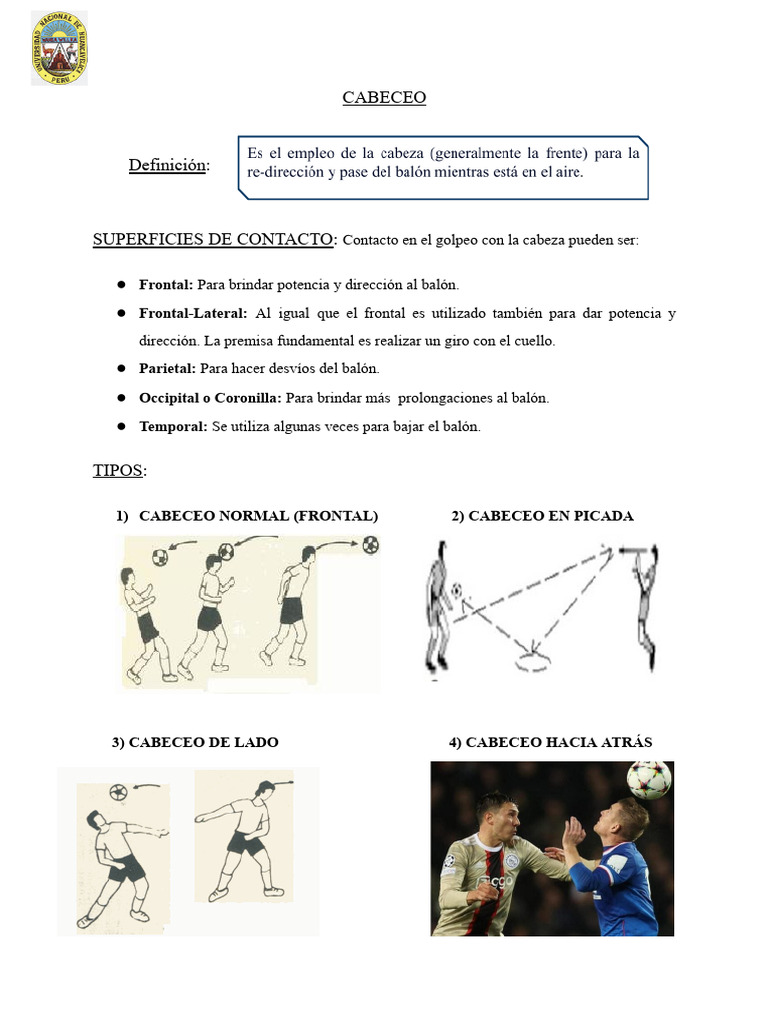 Guía Práctica de Cabeceo, Saque Lateral y Tiros Al Arco - Fútbol | PDF