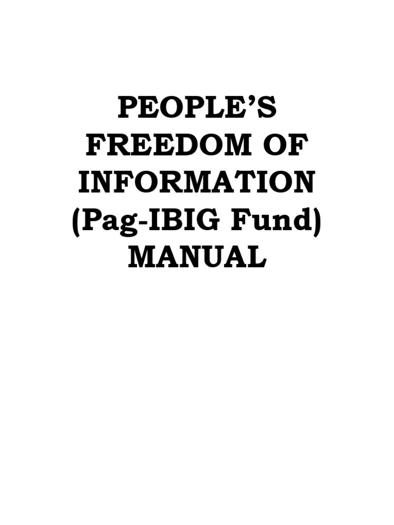 HDMF Revised FOI Manual (Rev1 Approved by SMC On 24apr23) | PDF