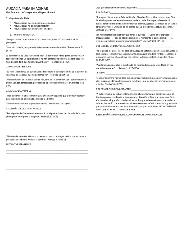 AUDACIA PARA IMAGINAR Bosquejo | PDF