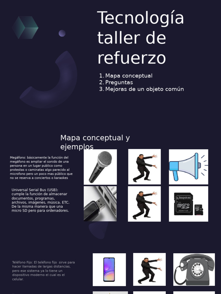 Tecnología Taller de Refuerzo: 1. Mapa Conceptual 2. Preguntas 3. Mejoras de Un Objeto Común | PDF