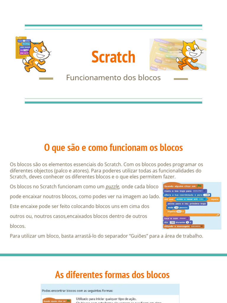 Funcionamento dos Blocos no Scratch | PDF
