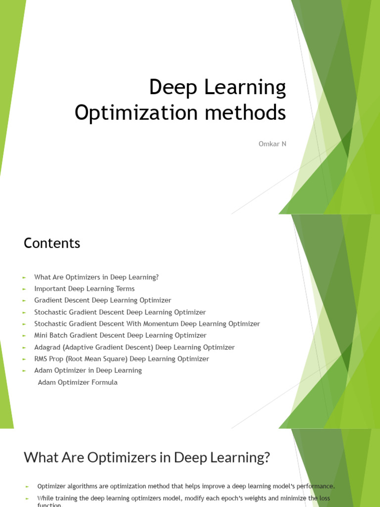 Deep Learning Optimization Methods | PDF