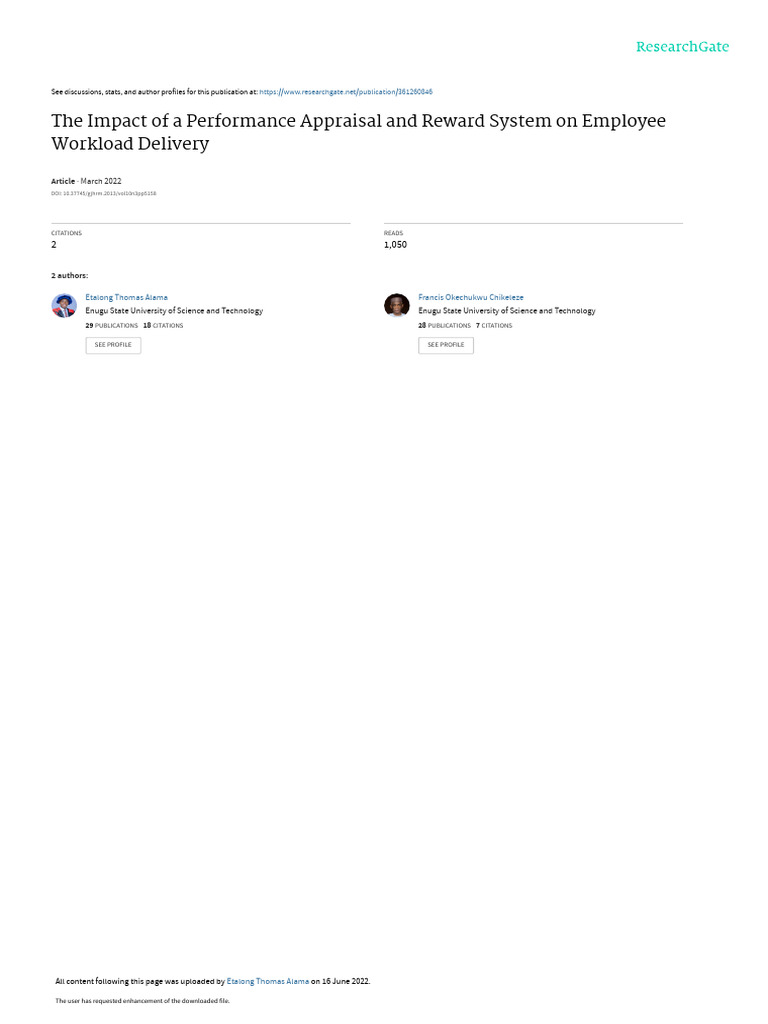 The Impact of A Performance Appraisal and Reward System | PDF ...