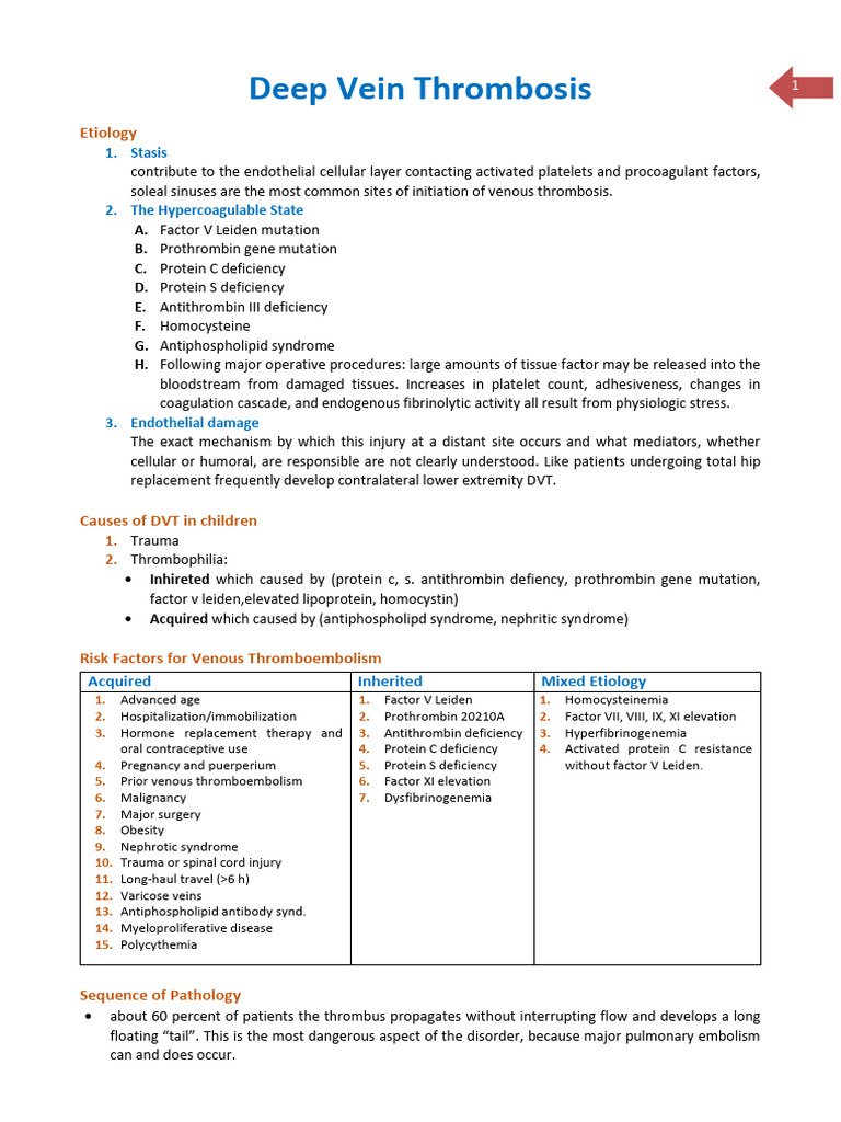 Deep Vein Thrombosis | PDF