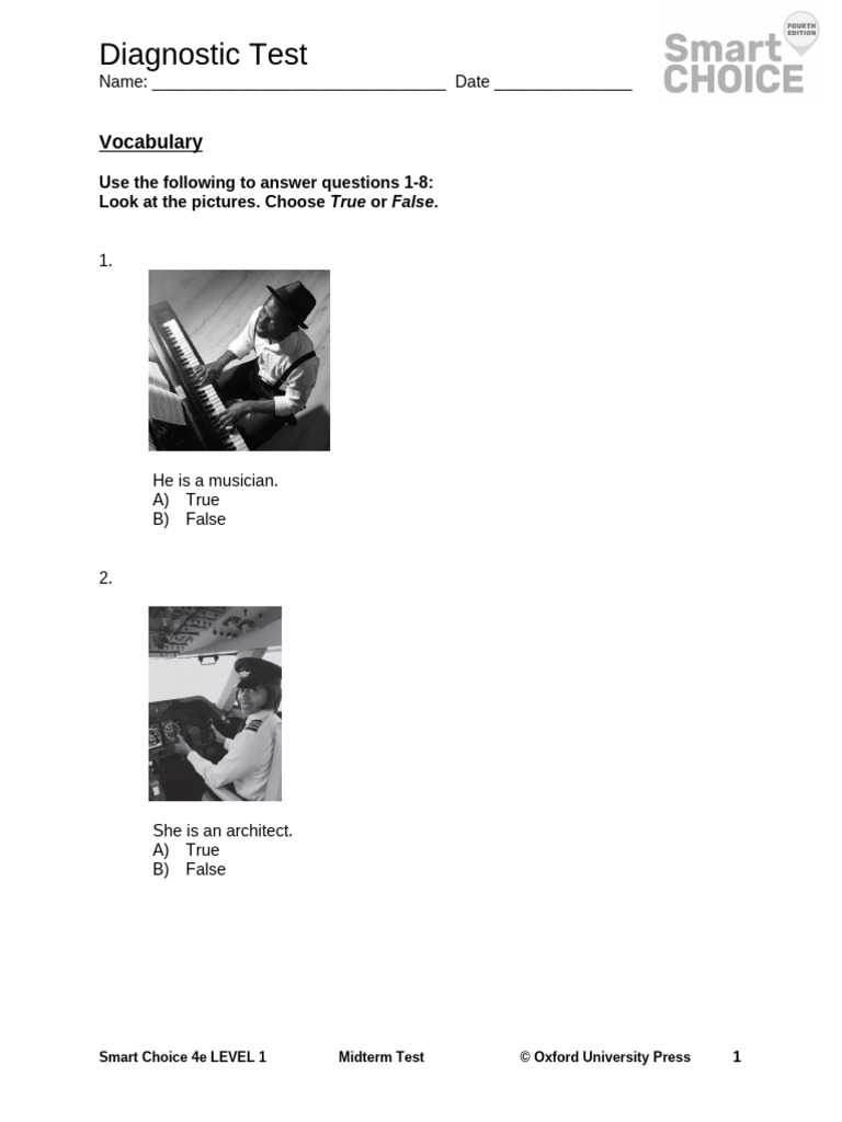 Diagnostic Test English I | PDF