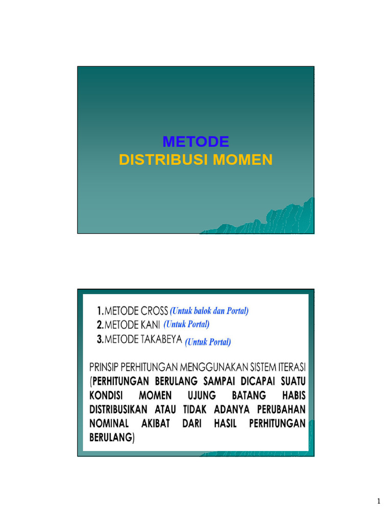 Materi Pertemuan 9 - Metode Cross | PDF