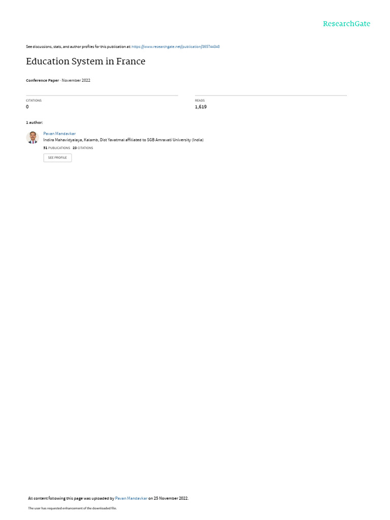 Education System in France | PDF