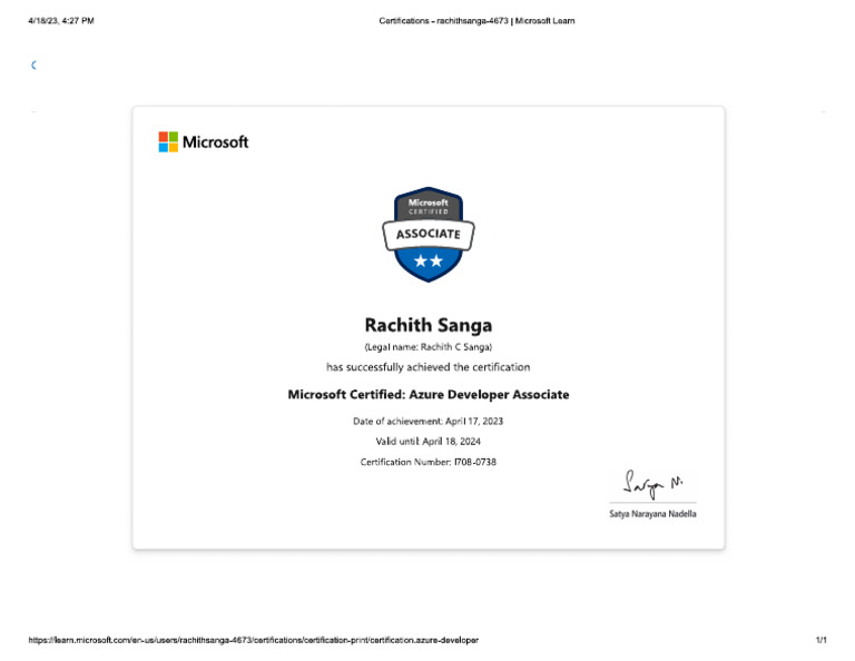 Azure 204 Certificate | PDF
