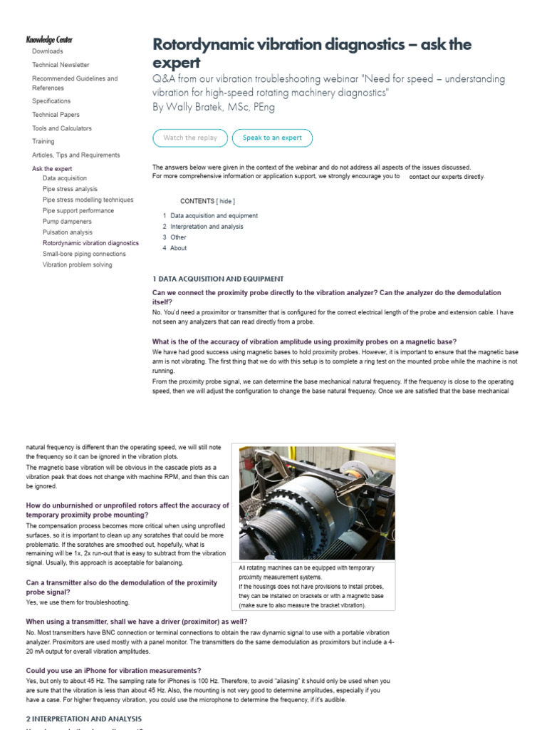 Understanding Vibration For Rotating Machinery Diagnostics - Q&A ...